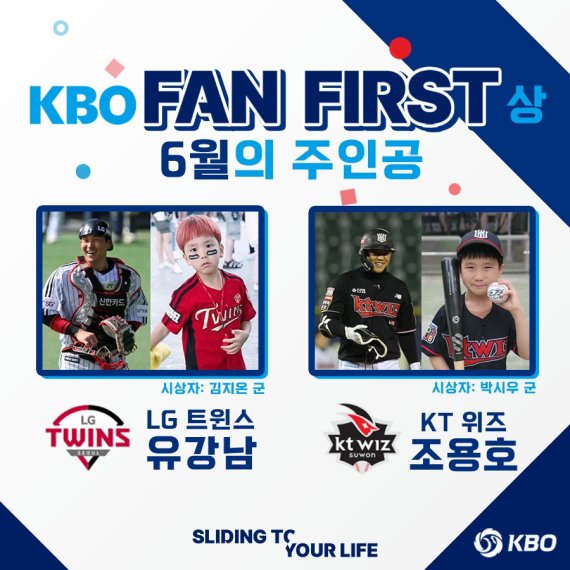 LG 유강남·KT 조용호, KBO '팬퍼스트 상' 6월 수상자 선정 - 파이낸셜뉴스