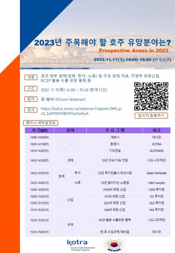 "2023년 주목해야 할 호주 유망분야는?"…KOTRA, 웨비나 개최 - 파이낸셜뉴스