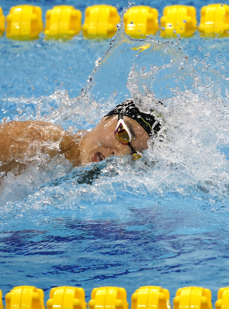 김우민, 자유형 400m 금메달…AG 수영 3관왕 등극 [뉴시스Pic] - 파이낸셜뉴스