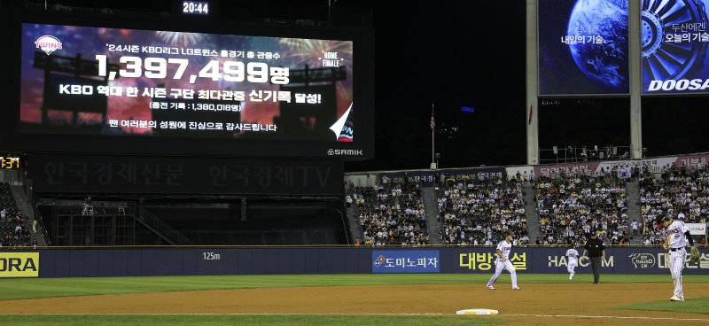 LG, 단일 시즌 최다관중 신기록 달성 [뉴시스 Pic] - 파이낸셜뉴스